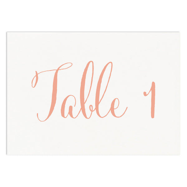 Calligraphy Script Table Numbers
