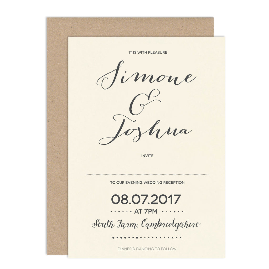 Modern Calligraphy Wedding Invitations
