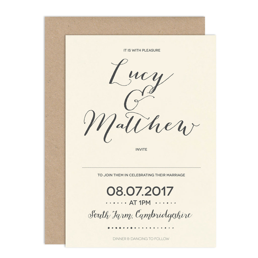 Modern Calligraphy Wedding Invitations